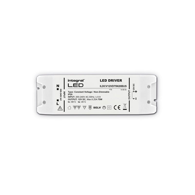 LED Driver Ultra-Slim Non-Dimmable 12V DC Integral LED | Downlights.co