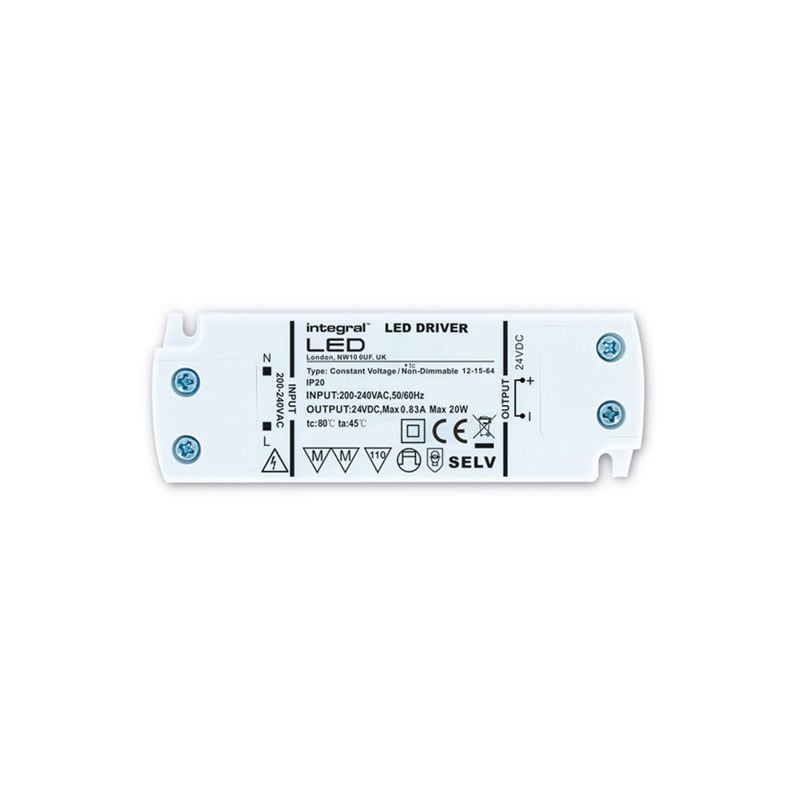 LED Driver Super-Slim Non-Dimmable 24V DC Integral LED | Downlights.co