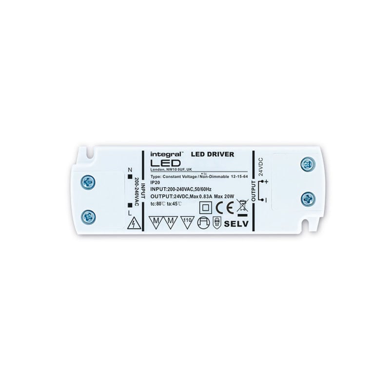 LED Driver Ultra-Slim Non-Dimmable 24V DC Integral LED | Downlights.co