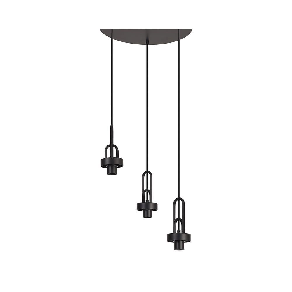 Kennith 45cm 2m Round Suspension Kit (FRAME ONLY) 3xE27 Matt Black Lux