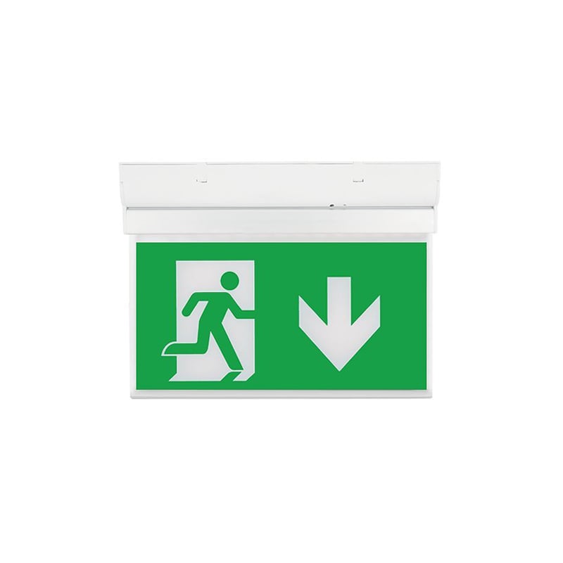 2W Emergency LED Exit Sign With Down Legend Ovia Lighting | Downlights