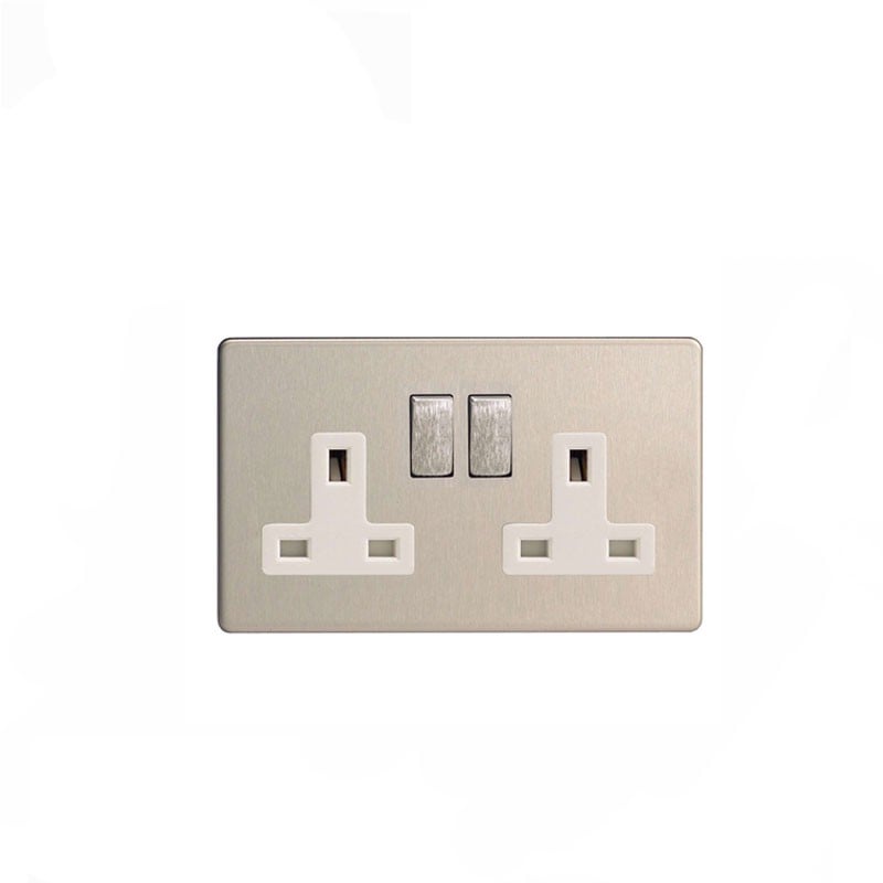 Varilight Power Sockets Screw Less Flat Plate | Downlights.co.uk