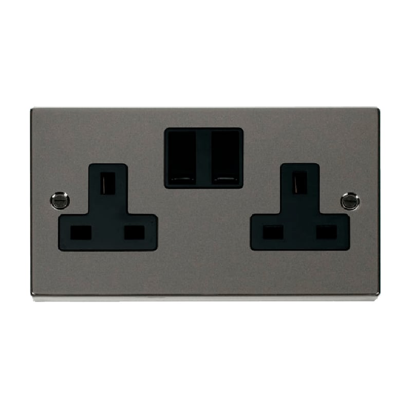 Click Deco 2 Gang 13A DP Switched Socket Outlet (Twin Earth) | Downli