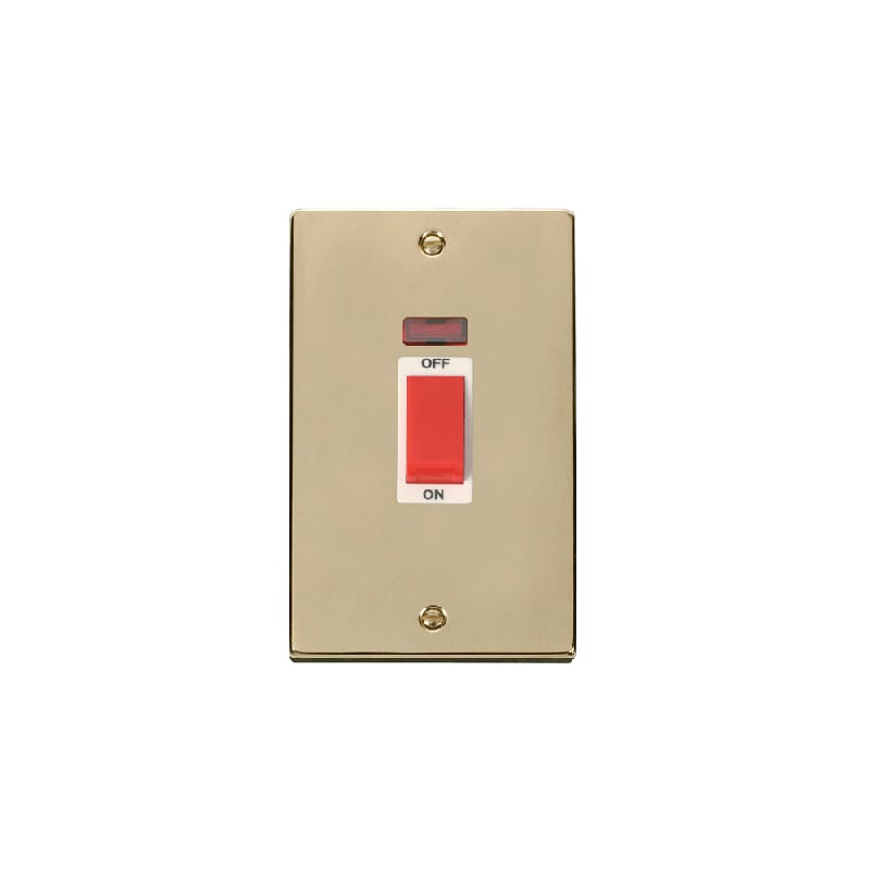 Click Deco 2 Gang 45A DP Switch with Neon | Downlights.co.uk